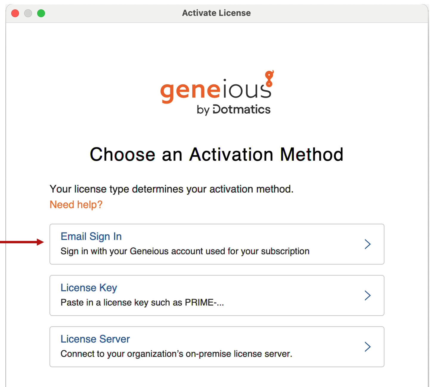 Geneious license activation